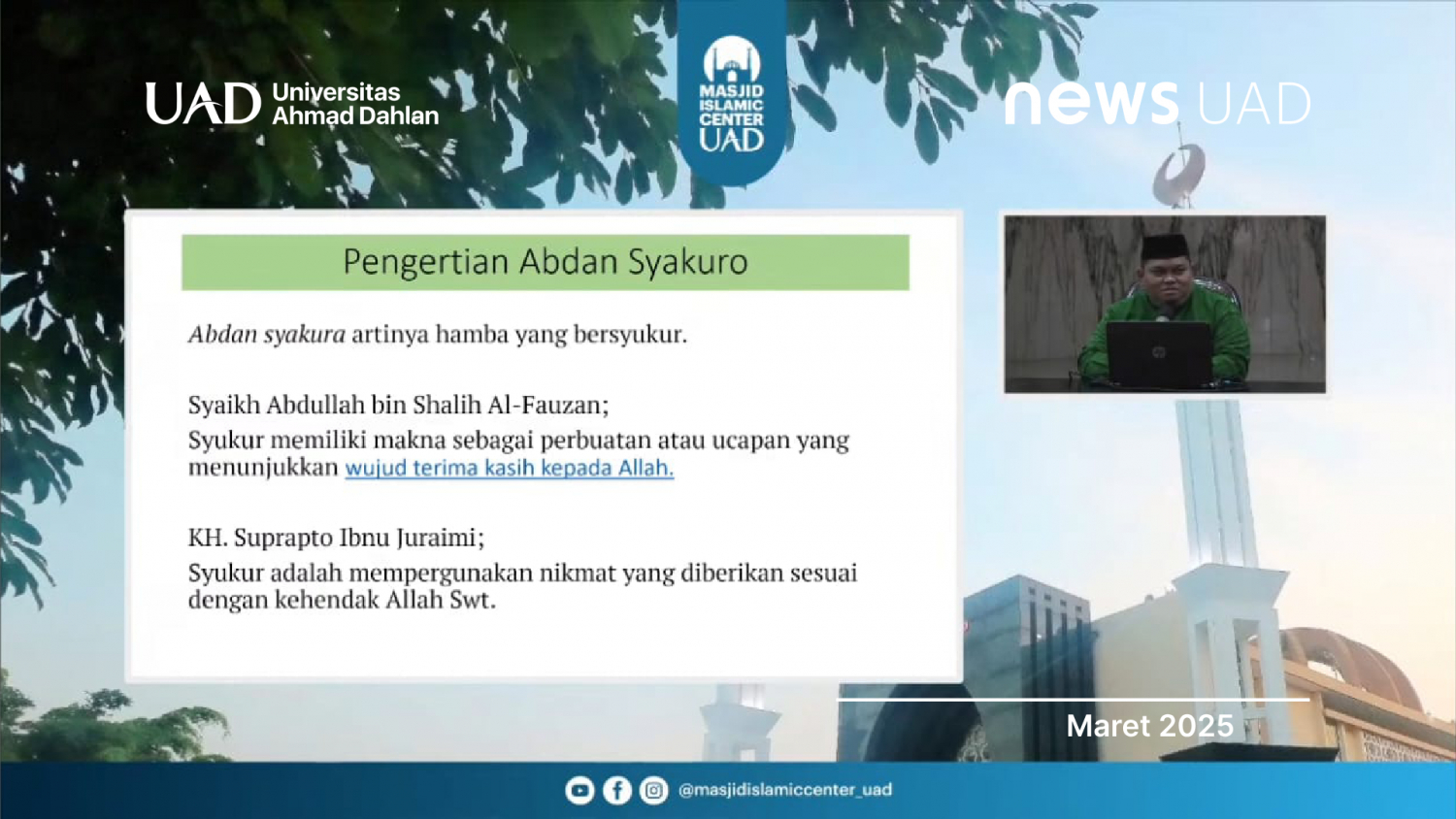 Teladan Abdan Syakuro dari Nabi Nuh as. - News Portal of Universitas ...
